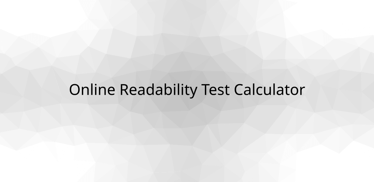 Online Readability Test Calculator