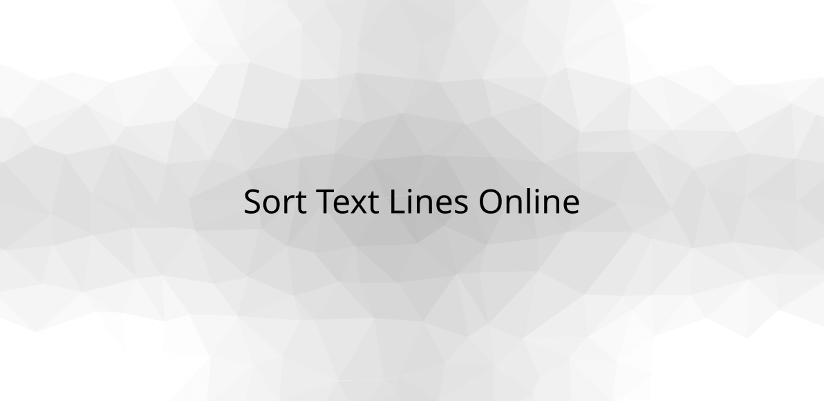 Sort Text Lines Online