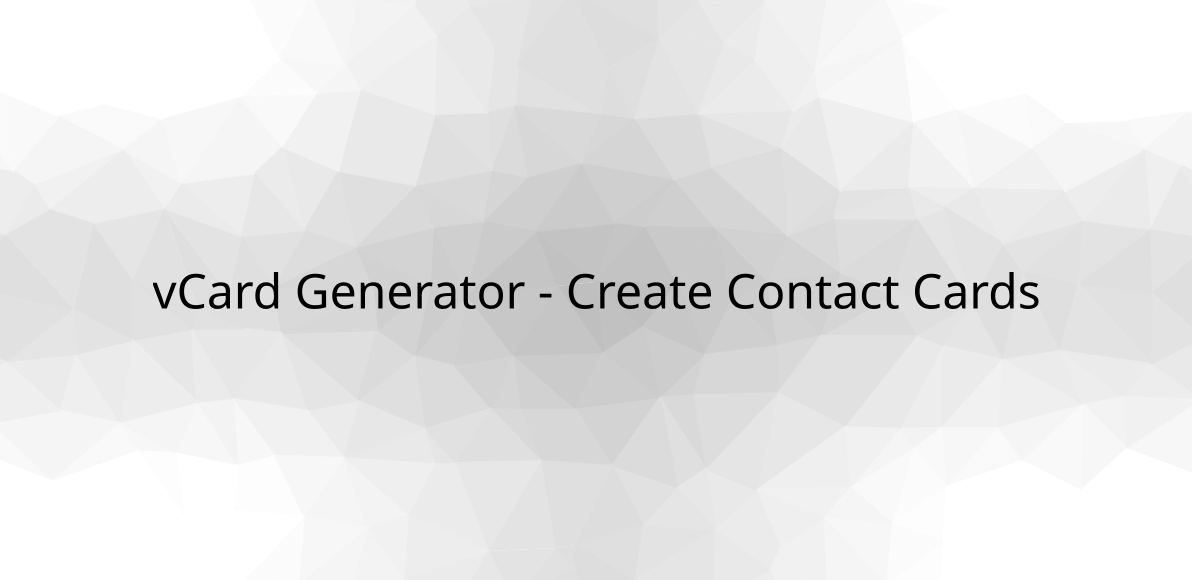 vCard Generator - Create Contact Cards